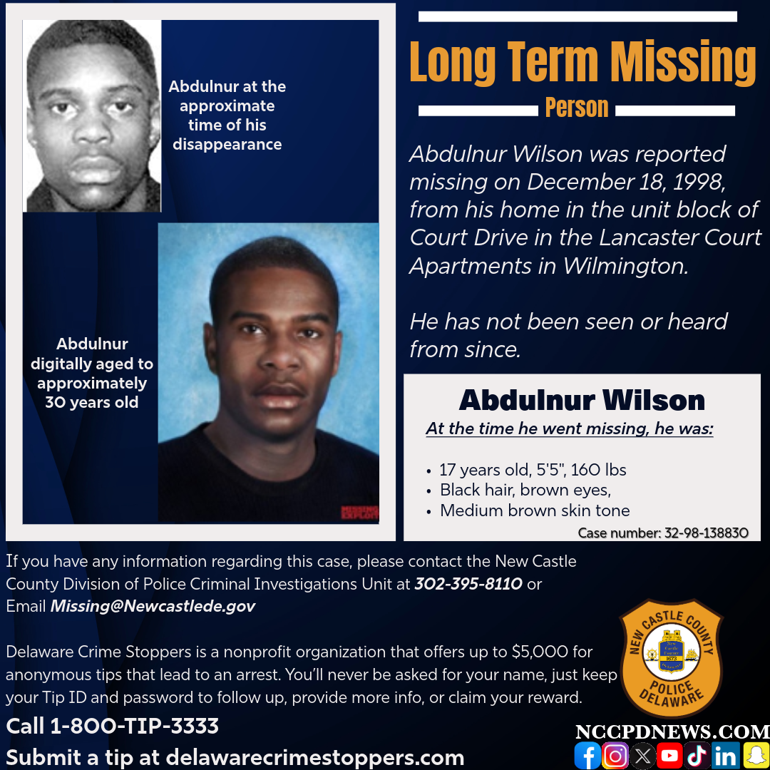 LONG-TERM MISSING PERSON – COLD CASE REVIEW: ABDULNUR WILSON (1998 ...