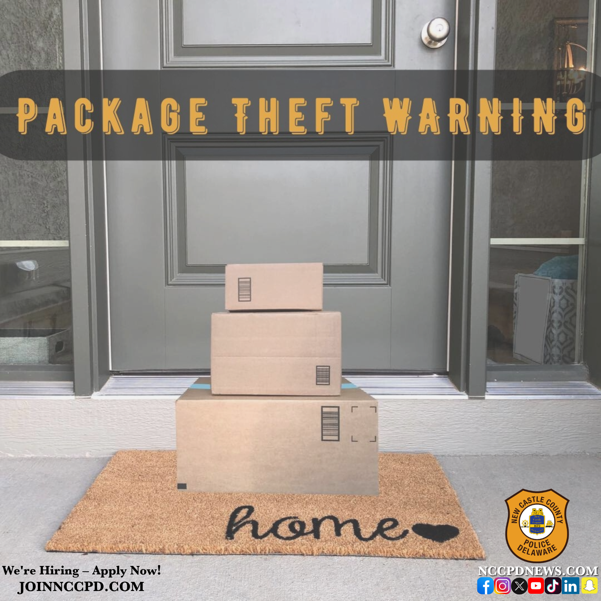 🎁 Holiday Package Theft Awareness 🎁 – New Castle County Police ...